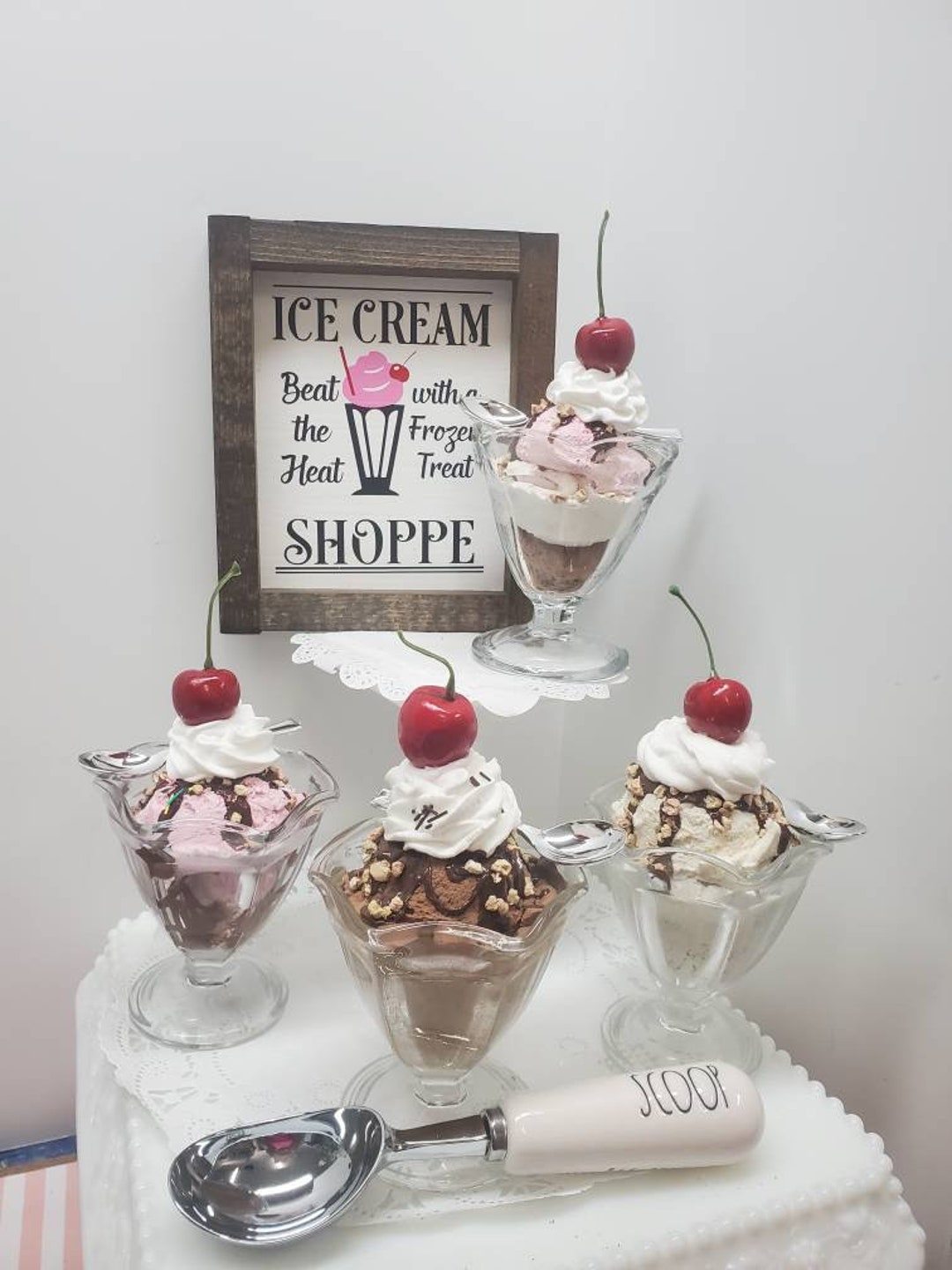 Fake Ice Cream Sundae Fake Hot Fudge Sundea,ice Cream Decor, Sweet ...