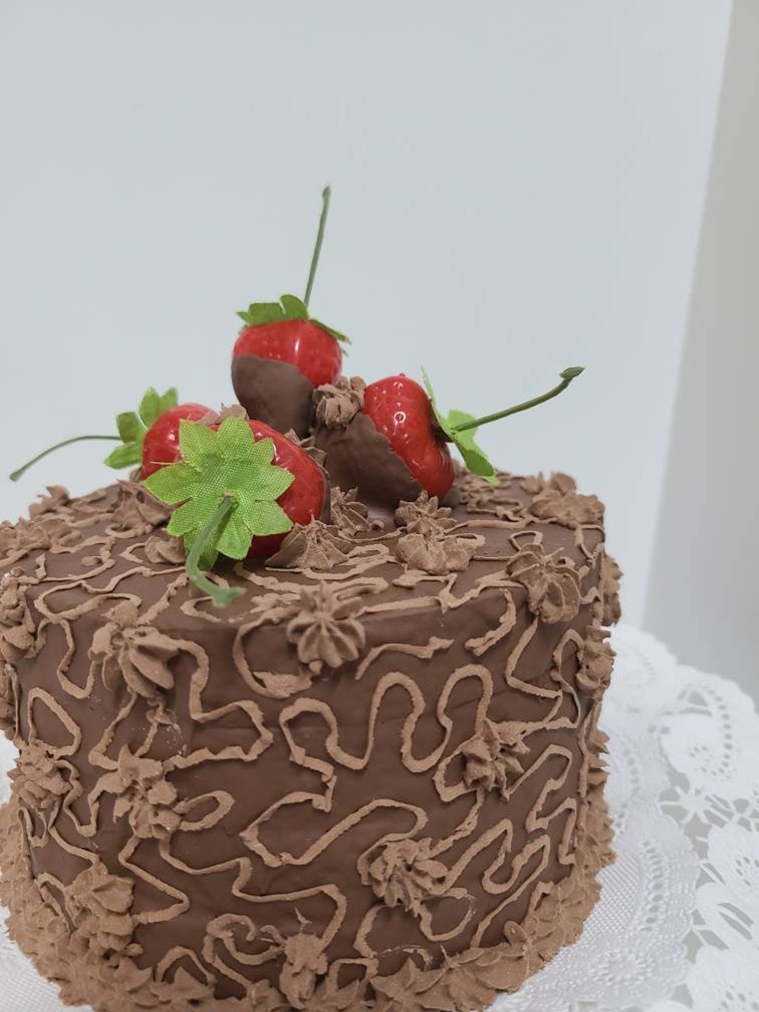 Fake Strawberry Cake, Fake Chocolate Ganache Cake Fake Mothers Day Cake ...