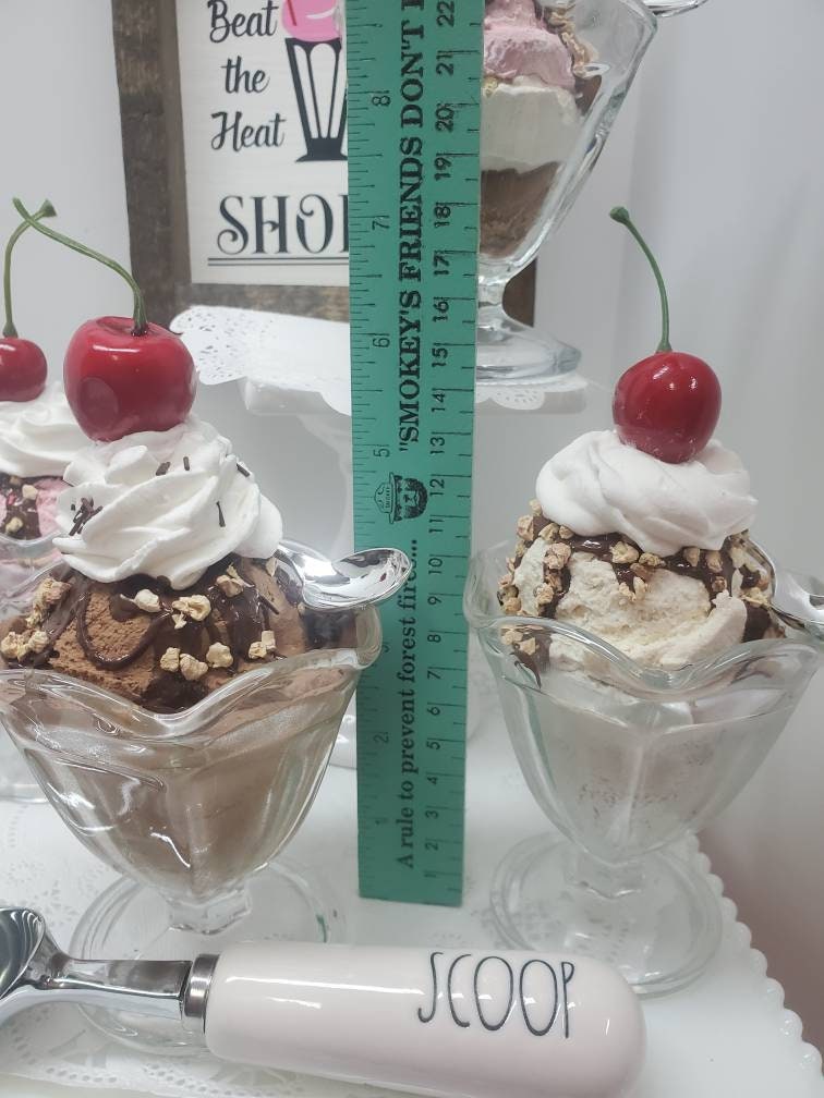 Fake Ice Cream Sundae Fake Hot Fudge Sundeaice Cream Decor - Etsy