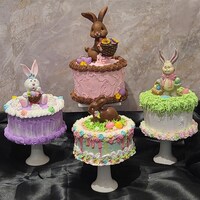 Fake Easter Cake, Fake Easter Marshmallow Bunny Cupcakes, Easter Decor ...