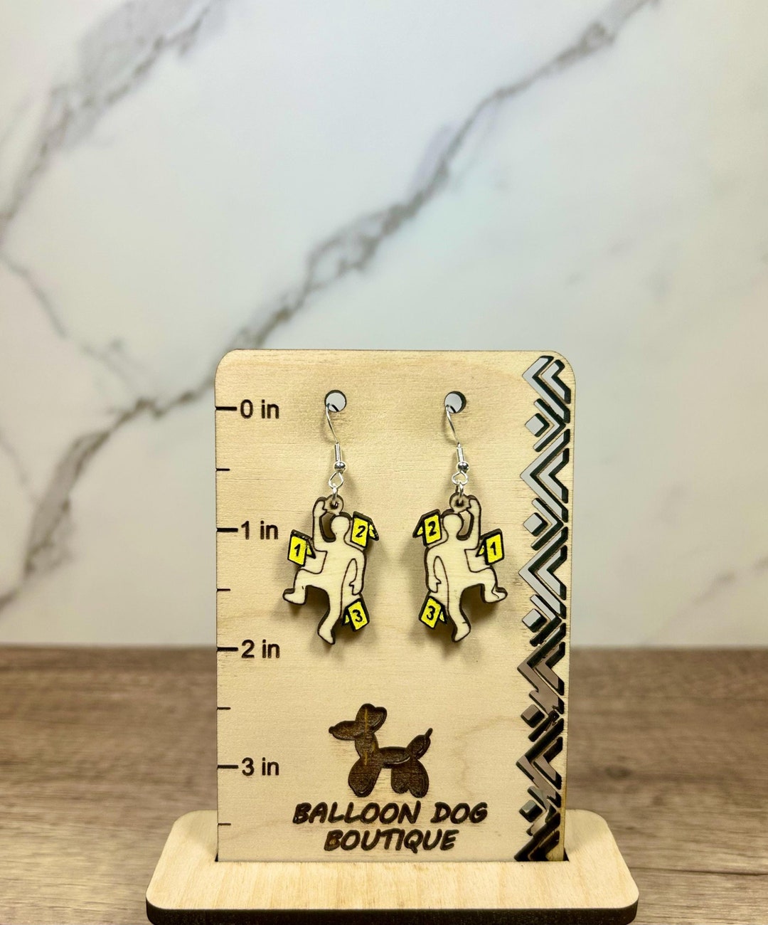 True Crime Scene Outline Hand Painted Wood Dangle Earrings - Etsy