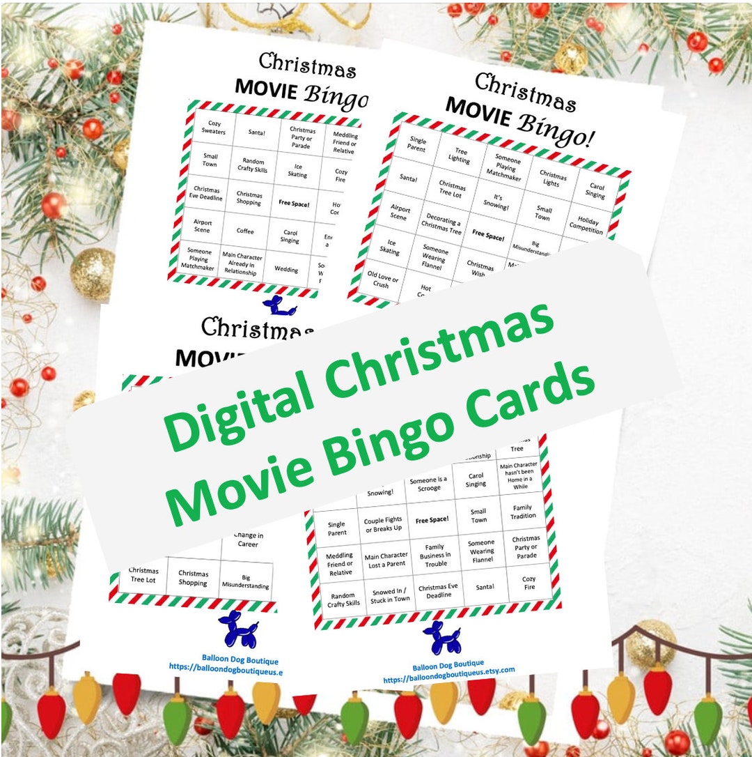 Digital Christmas Movie Bingo Cards DIY Print at Home 6 - Etsy