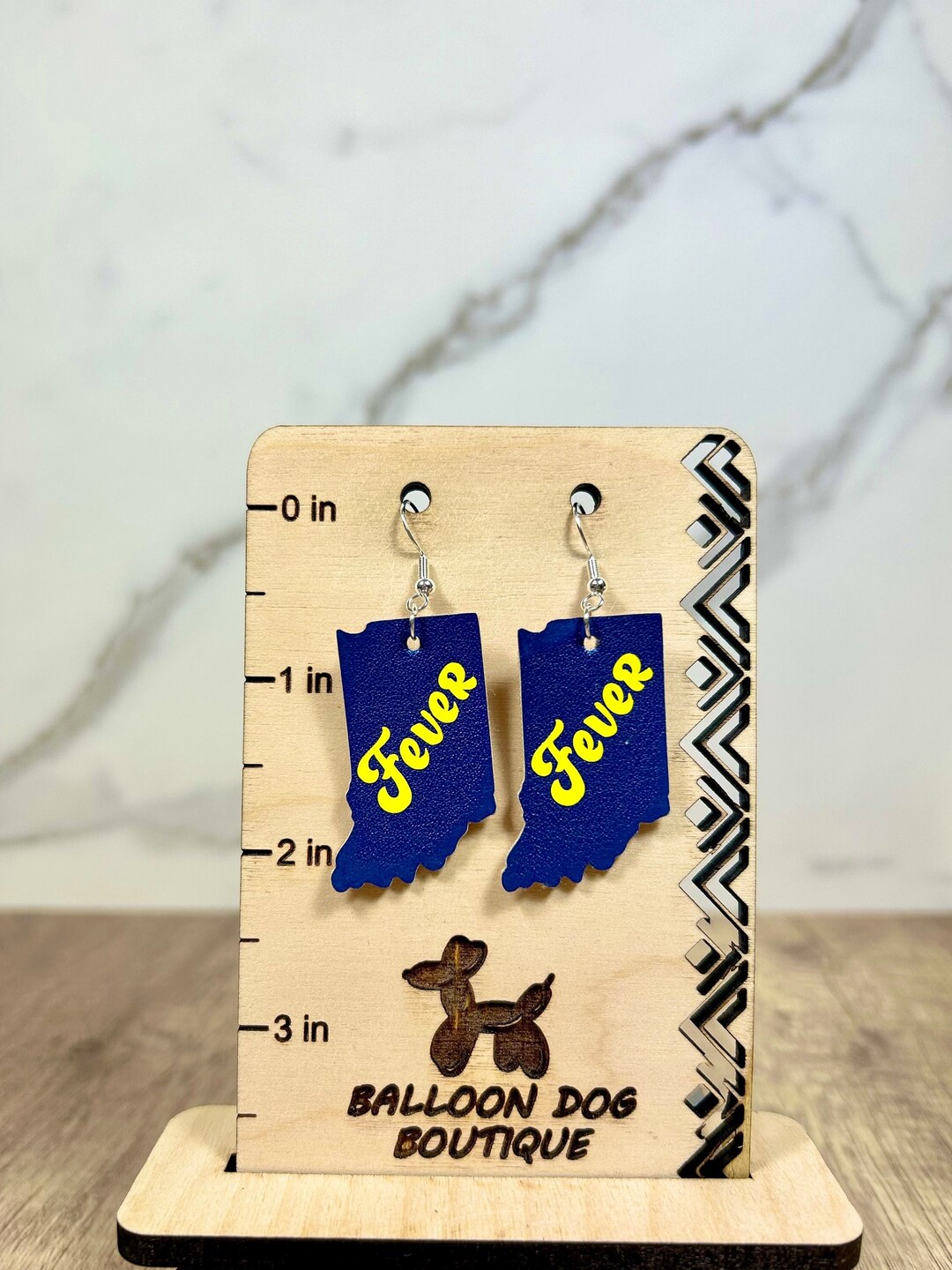 Inspired Navy Blue Indiana State Shape With Fever Text Faux Leather ...