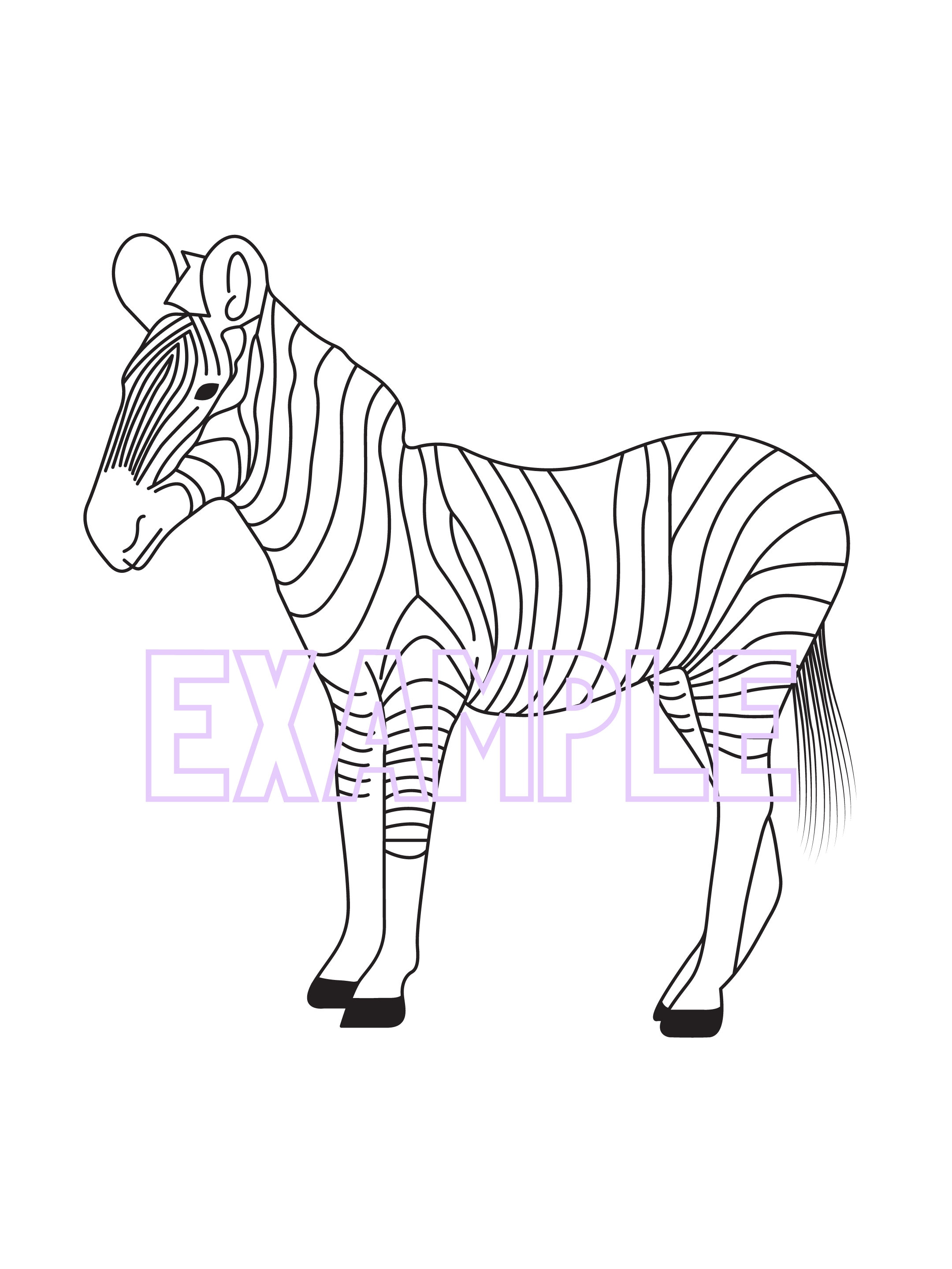 Minimalistic Zebra Coloring Page | Early Education Materials | Early ...