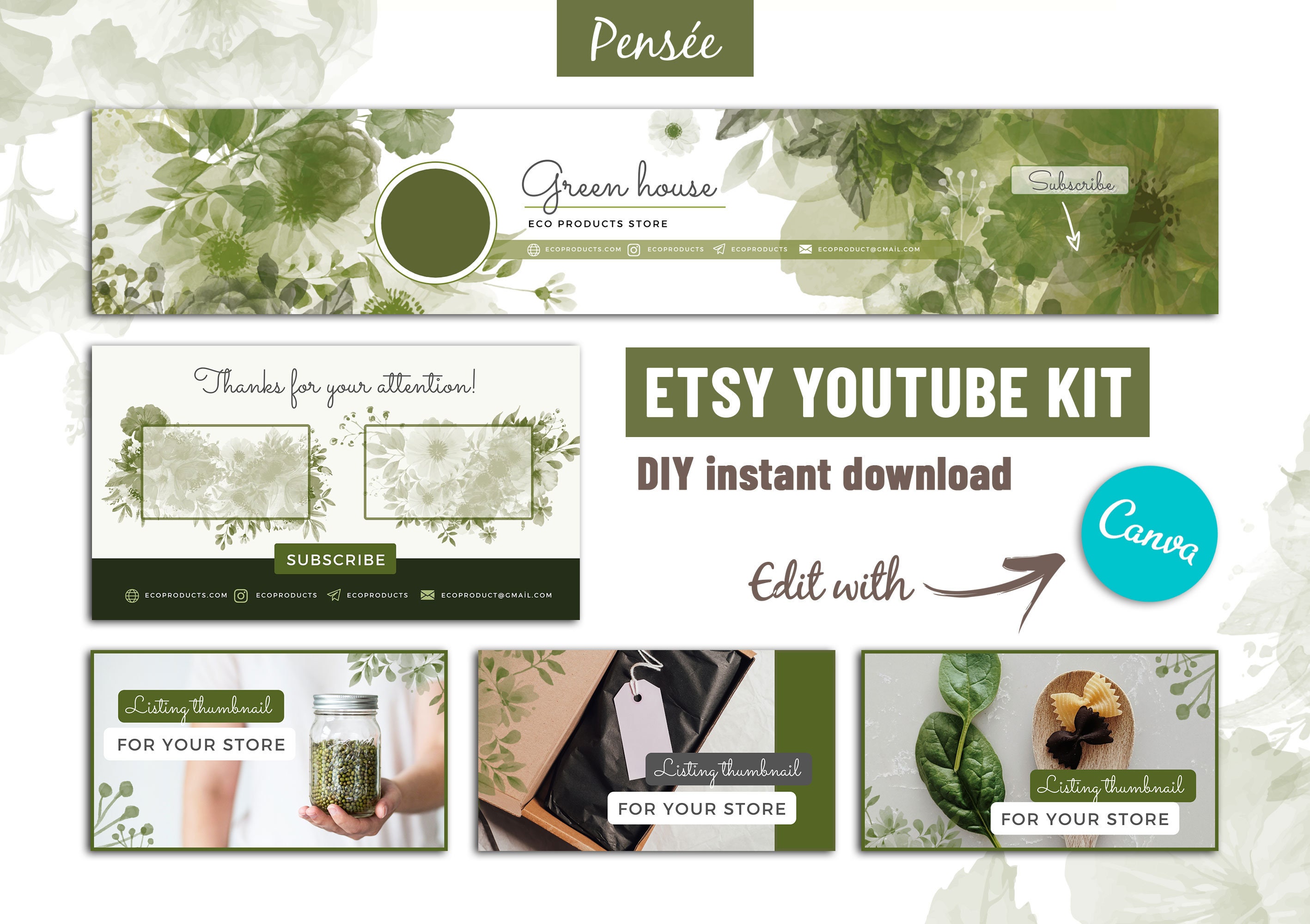 Youtube Channel Kit Youtube Banner Youtube Brand Kit - Etsy