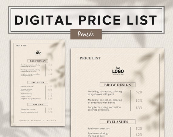 Price List Design Template