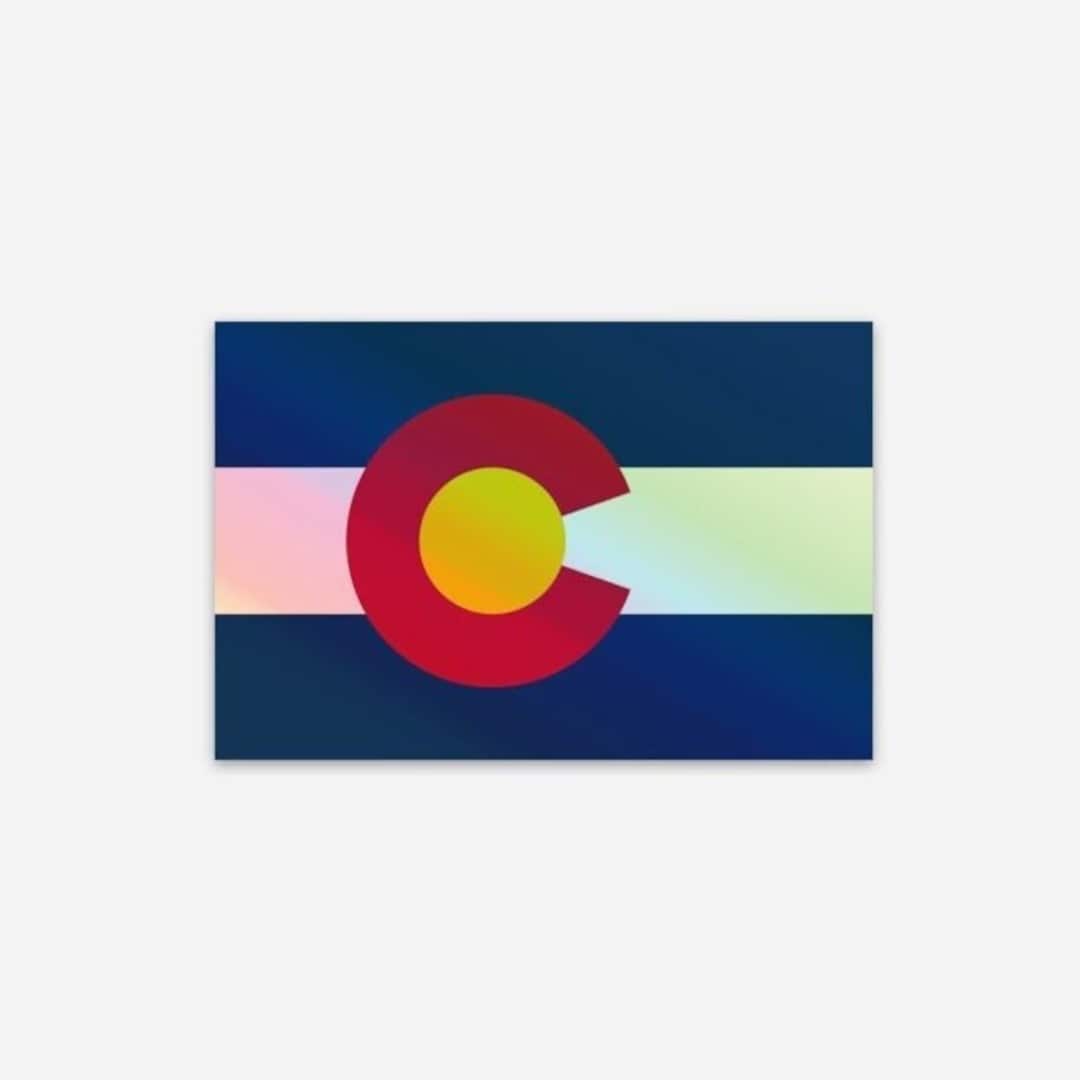 Holographic Colorado Flag Vinyl Sticker, Colorado Sticker, Waterproof ...