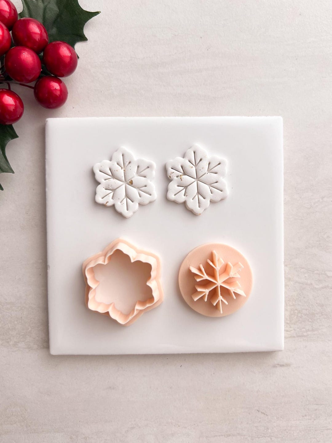 Snowflake No. 11 Embossed Snowflake Polymer Clay Cutter Christmas ...