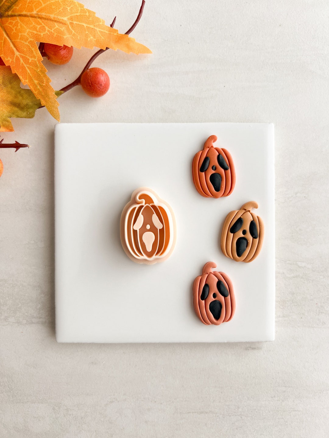 Scream Mask Pumpkin Pumpkin Clay Cutter Halloween Clay Cutter Fall Clay ...