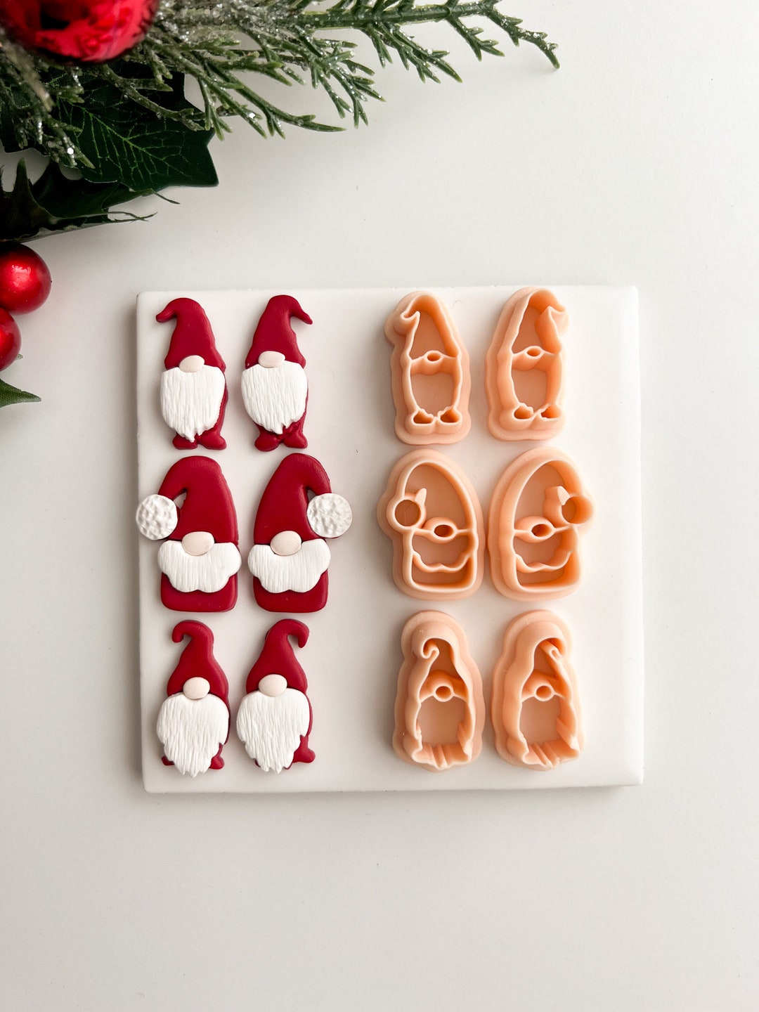 Wichtel-Trio-Spiegelset mit Bart Wichtel Polymer Clay Cutter ...