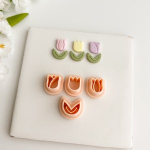 Tulip Trio Micro Petal Cutter Spring Floral Easter Polymer Clay Cutter ...