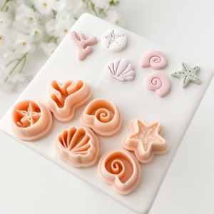 Ocean Clay Cutter Stud Pack 5 Cutter Set Sea Snail Coral Shell Starfish ...