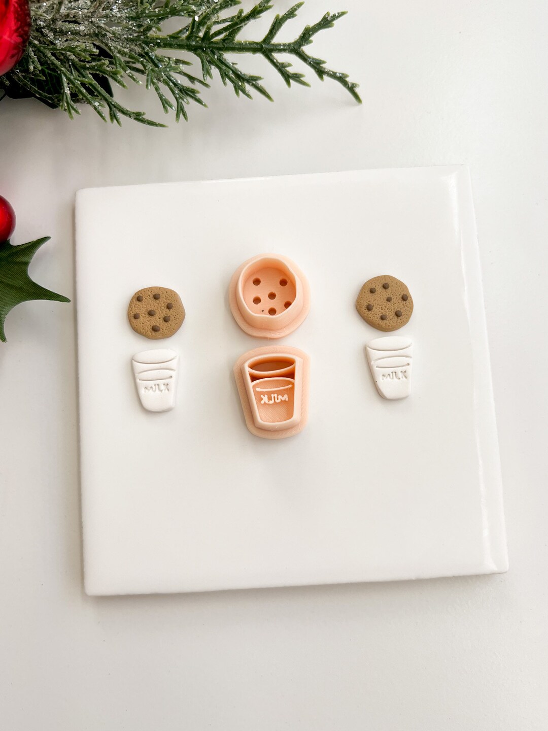 Milk and Cookies Set Christmas Santa Claus Festive Holiday Cutter ...