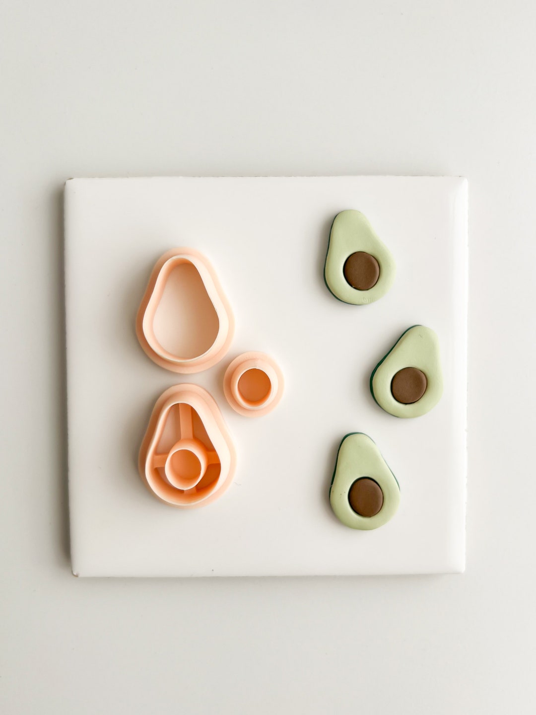 Avocado Clay Cutter Three-part Cottage Core Embossed Tapered Summer ...