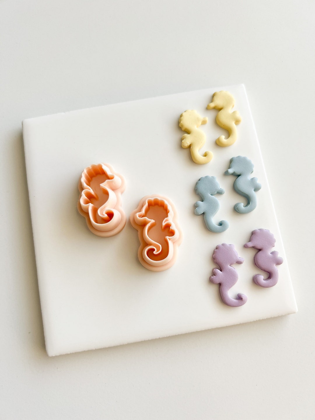 Mirrored Seahorse Clay Cutters Tapered Summer Polymer Clay Cutter Ocean ...