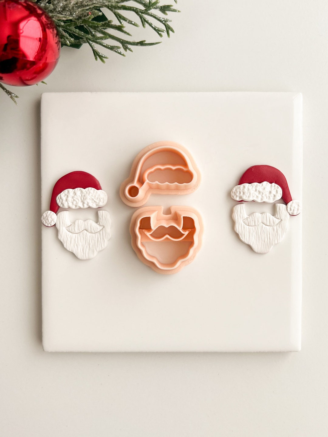 Santa Beard and Hat Set No. 2 Christmas Santa Hat Polymer Clay Cutter ...