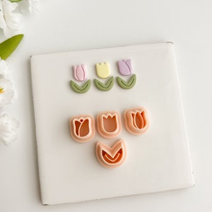 Tulip Trio Micro Petal Cutter Spring Floral Easter Polymer Clay Cutter ...