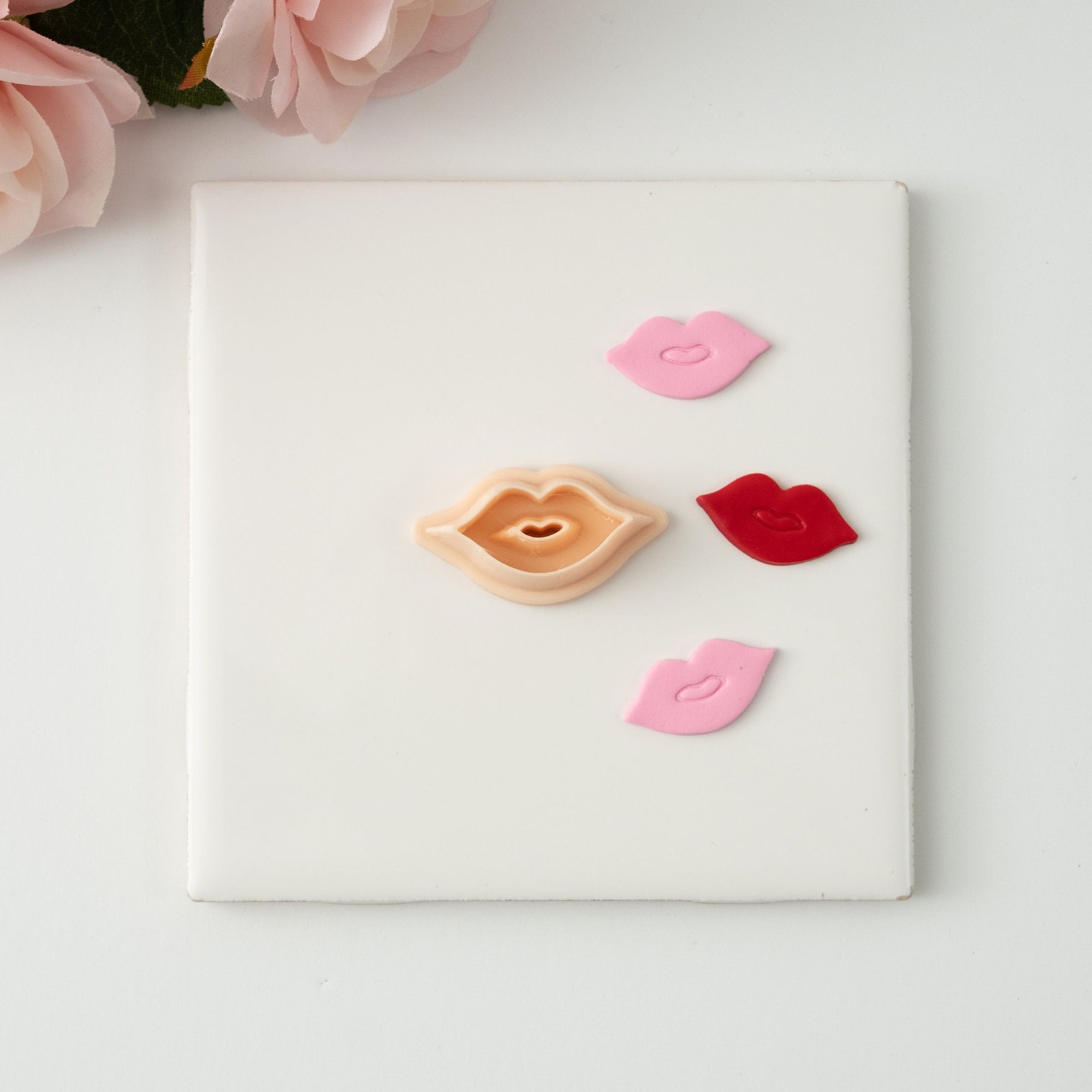 Valentines Day Kissing Lips Kissing Lips Polymer Clay - Etsy