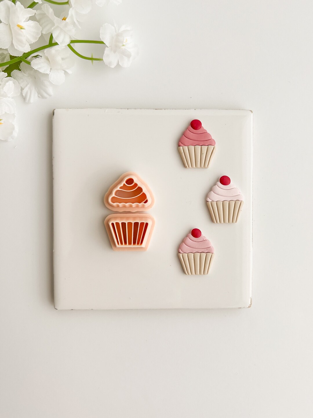 Cupcake No. 2 Dessert Cutter Pastry Spring Coquette Polymer Clay Cutter ...
