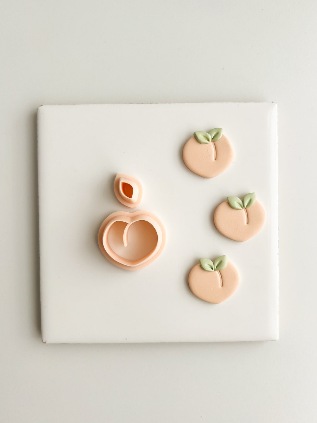 Peach Cutter Two-part Cottage Core Embossed Tapered Summer Polymer Clay ...