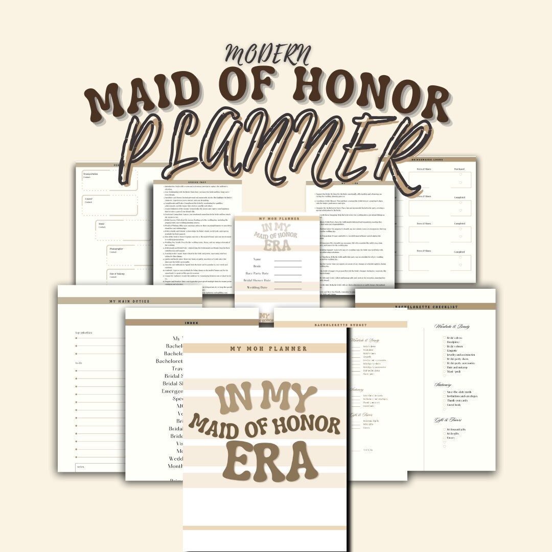 Will You Be My Maid of Honor Planner Maid of Honor Planner Printable ...