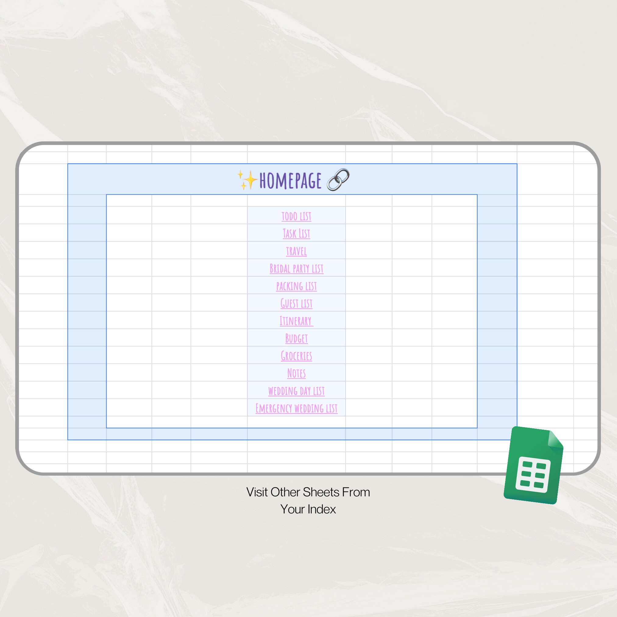 Wedding Google Spreadsheet Maid of Honor Google Sheets Bridal Party ...