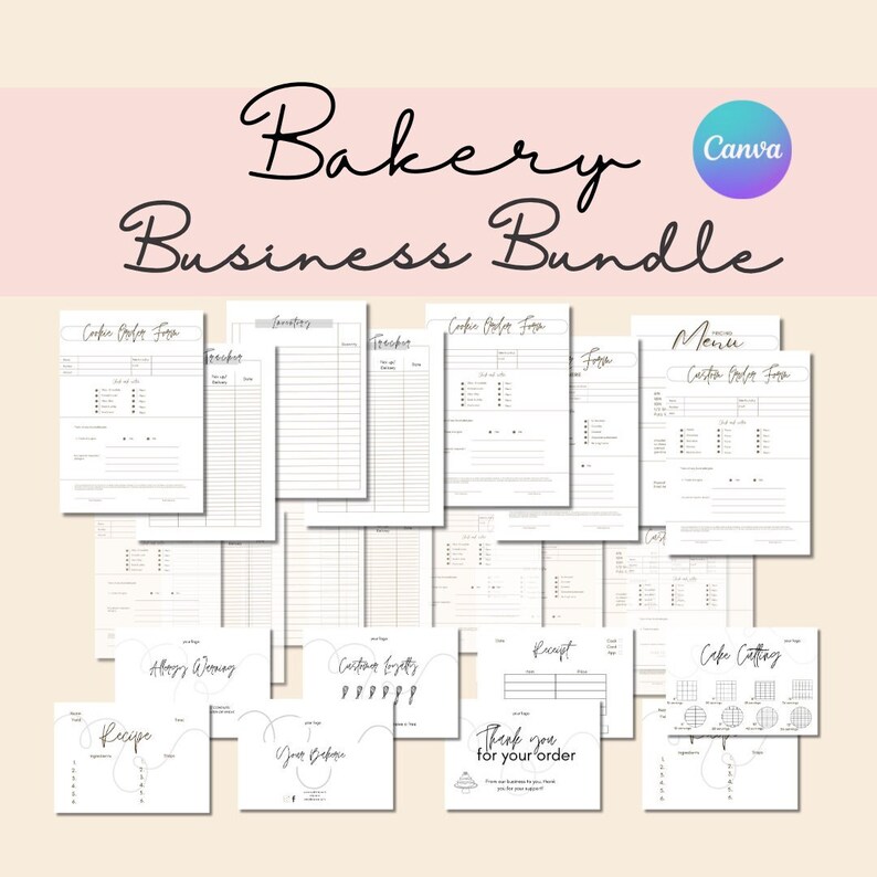 Bakery Business Bundle Bakery Order Forms Bakery Business Forms Cake ...