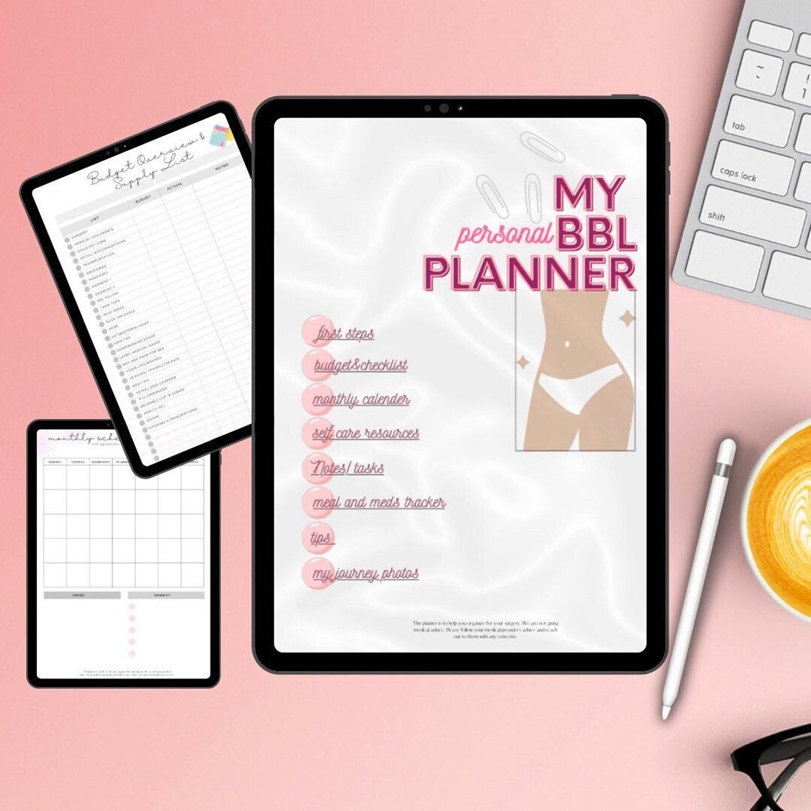 Digital Bbl Planner Bbl Supply List Planner for Bbl Surgery Organizer ...