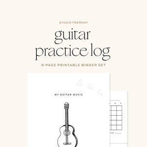 Guitar Practice Log | PDF Printable Music Practice Checklist ...