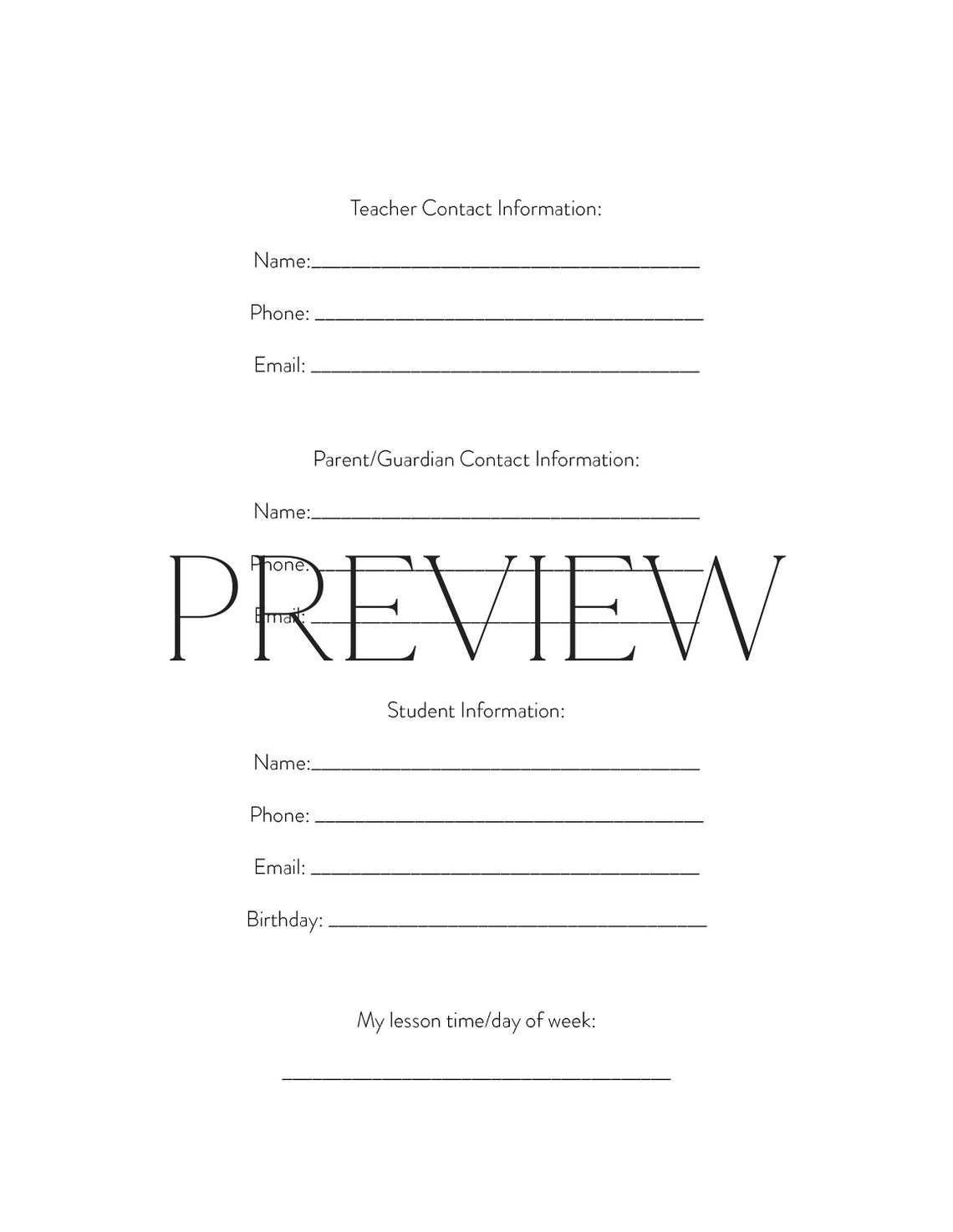 Music Practice Log | PDF Printable Music Practice Checklist | Printable ...