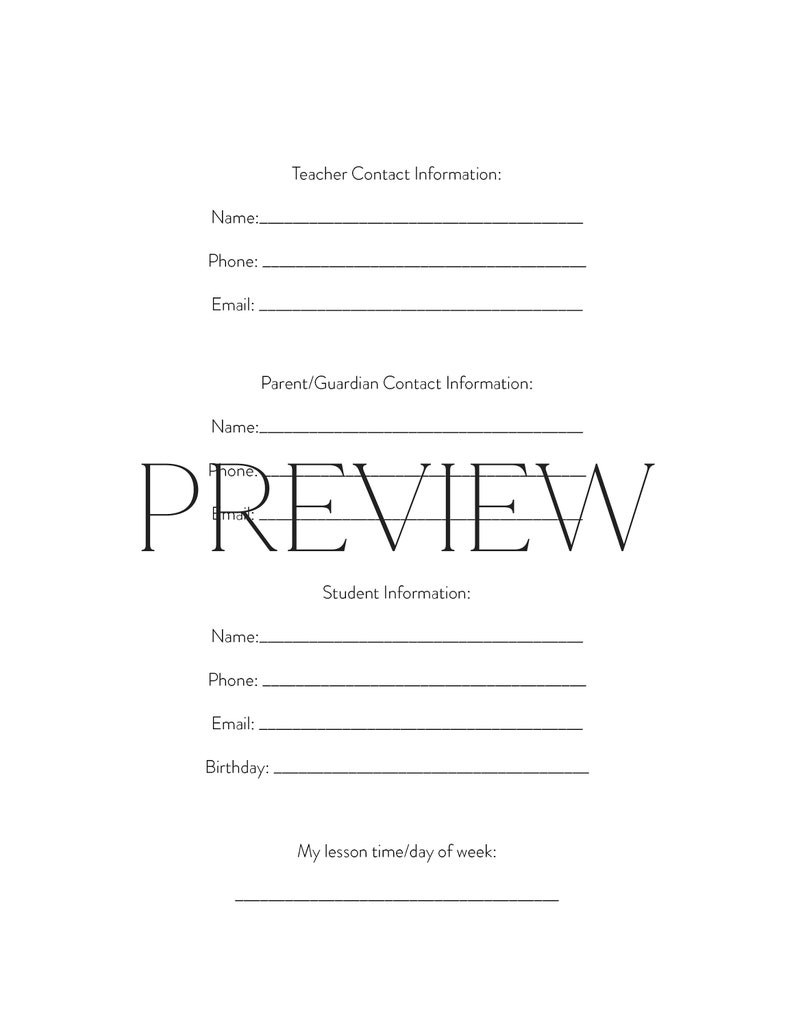 Music Practice Log | PDF Printable Music Practice Checklist | Printable ...