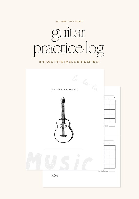Guitar Practice Log PDF Printable Music Practice Checklist - Etsy
