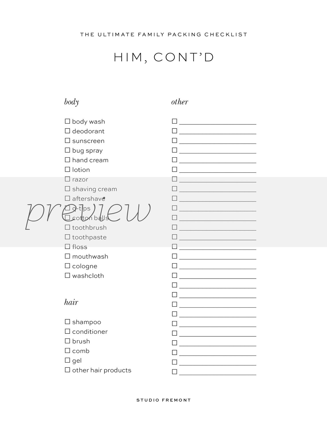 The Ultimate Family Packing List | 9-page PDF Printable Vacation Travel ...