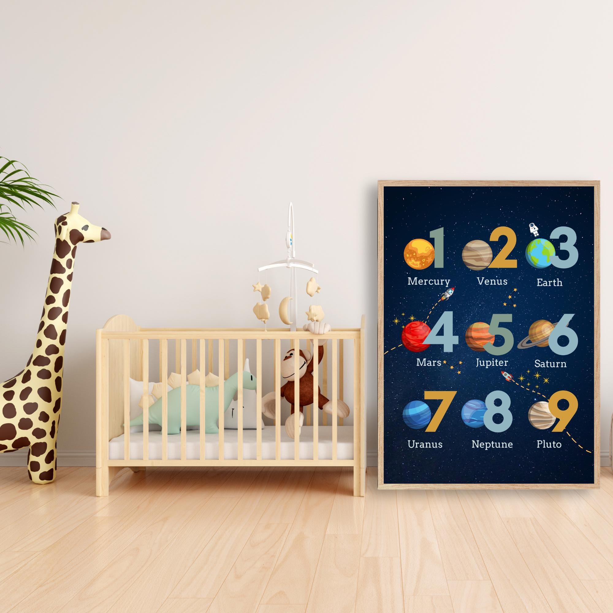 Solar System Printable Educational Nursery Wall Poster Set of 3 Kids ...
