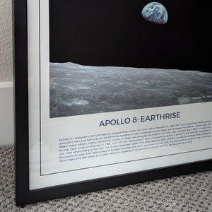Apollo 8 Earthrise Poster Space Wall Art Prints Gifts for Her Space ...