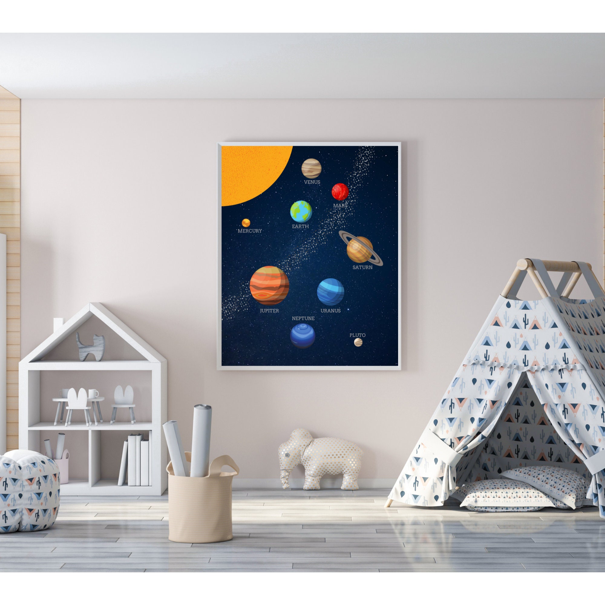 Set of 3 Preschool Printables Alphabet Chart Solar System Numbers ...