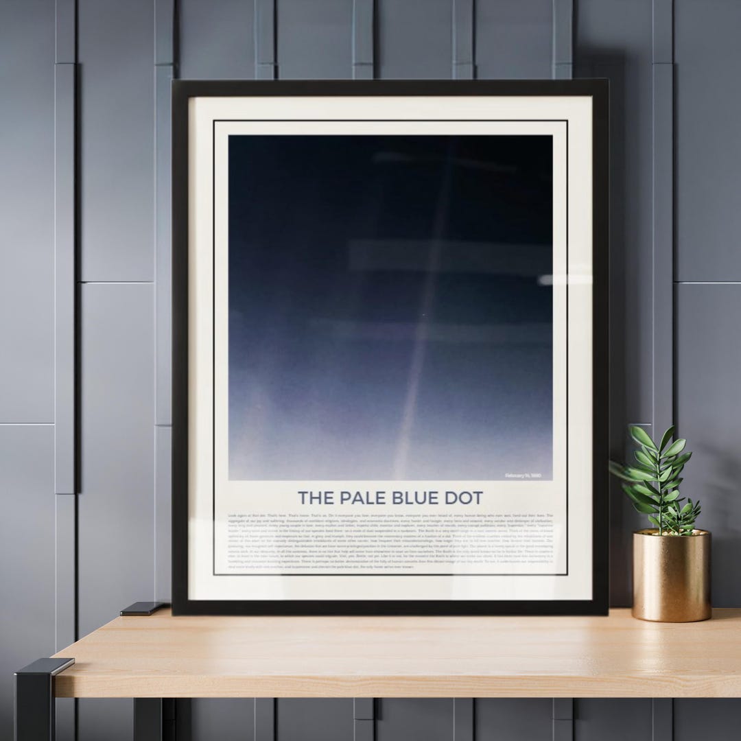 Pale Blue Dot Space Poster Wall Art Carl Sagan Inspirational Quote ...