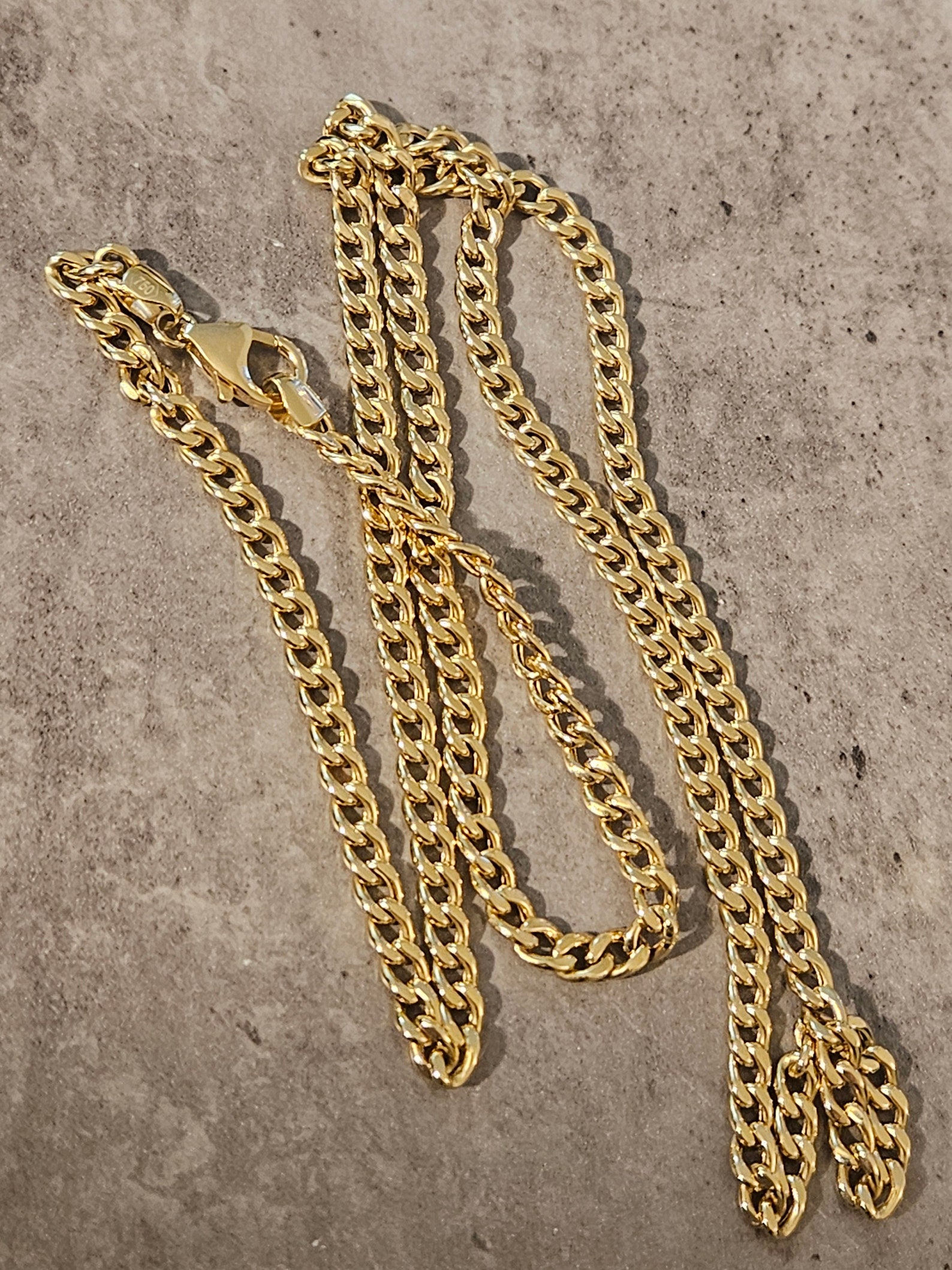 18k Solid Gold Cuban Link Chain Necklace - 24 Inch - Etsy