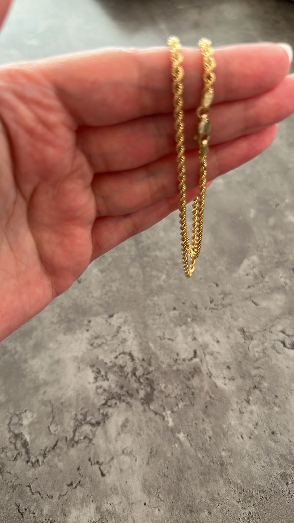 18k Solid Gold Rope Chain Necklace 18k Real Gold Twisted - Etsy