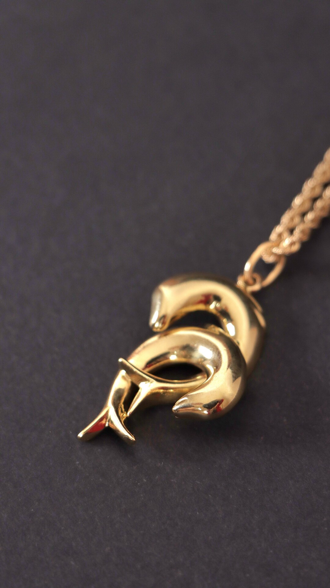 18k Gold Dolphin Pendant, Gold Pendant for Necklace, Gold Pendant Charm ...