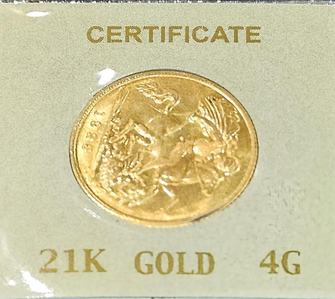 21k Solid Gold Coin Real Genuine Solid Gold 21kt Gold Real - Etsy