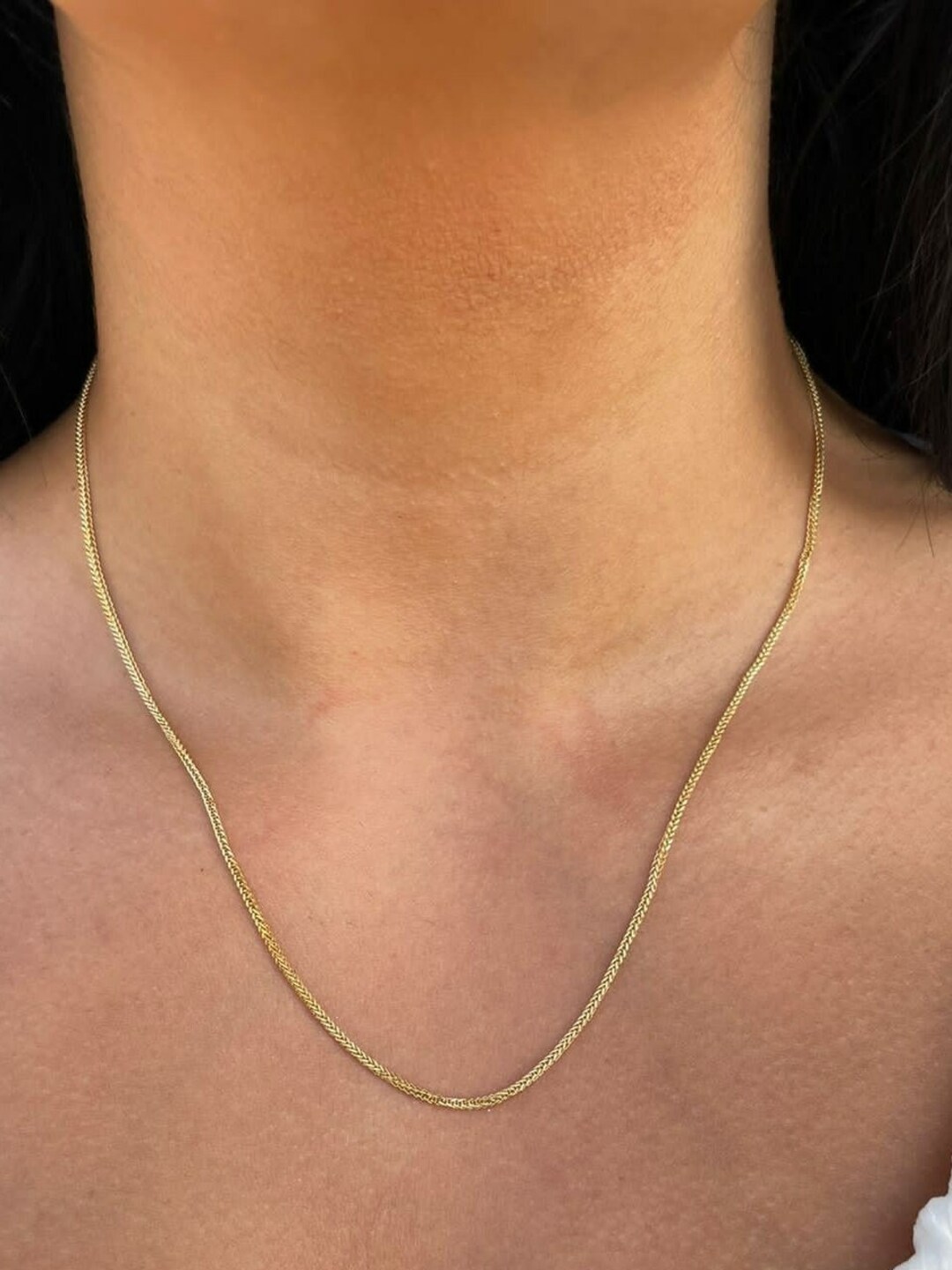Elegant 18K Gold Chain Necklace, Women's Jewelry, Real Solid Gold ...