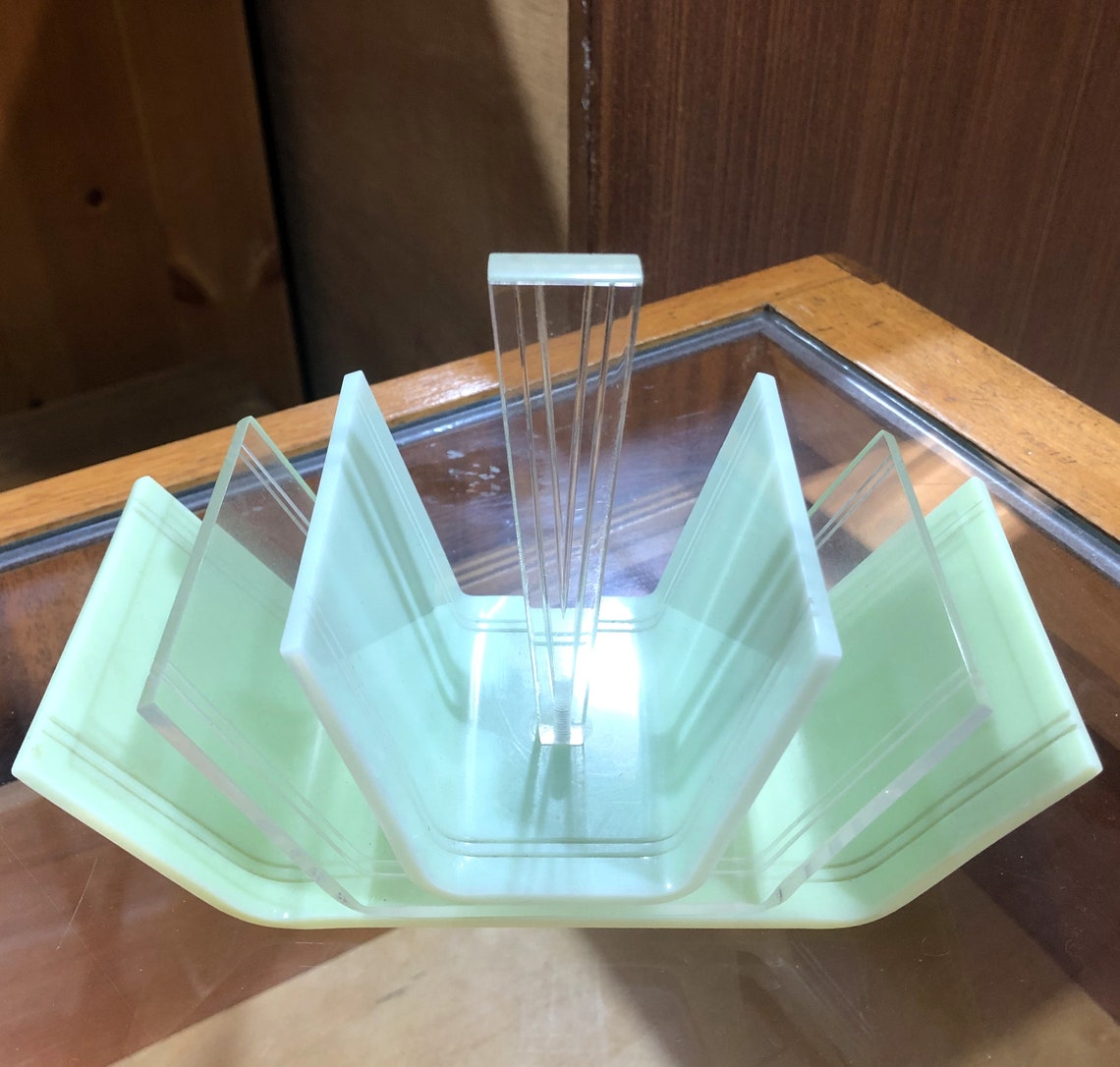Stylish Vintage Art Deco Perspex/lucite Toast Rack/letter Holder - Etsy