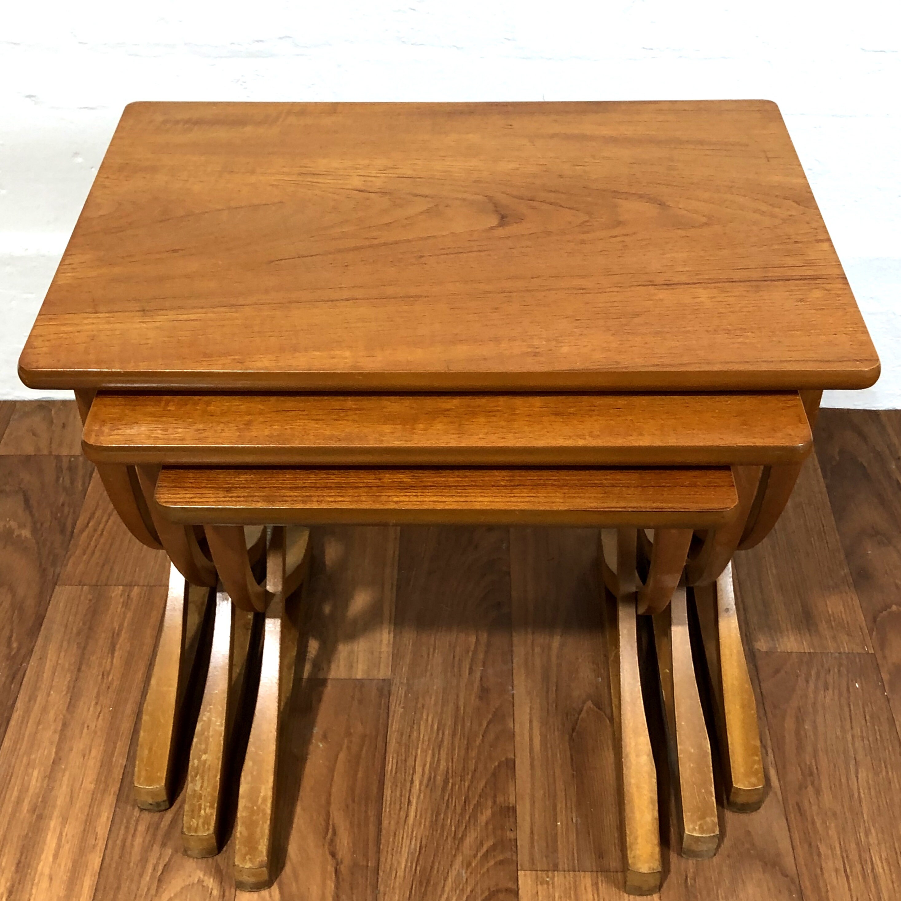 Stylish Set of 3 Mid Century Teak Nesting Tables Nathan Furniture 1960 ...