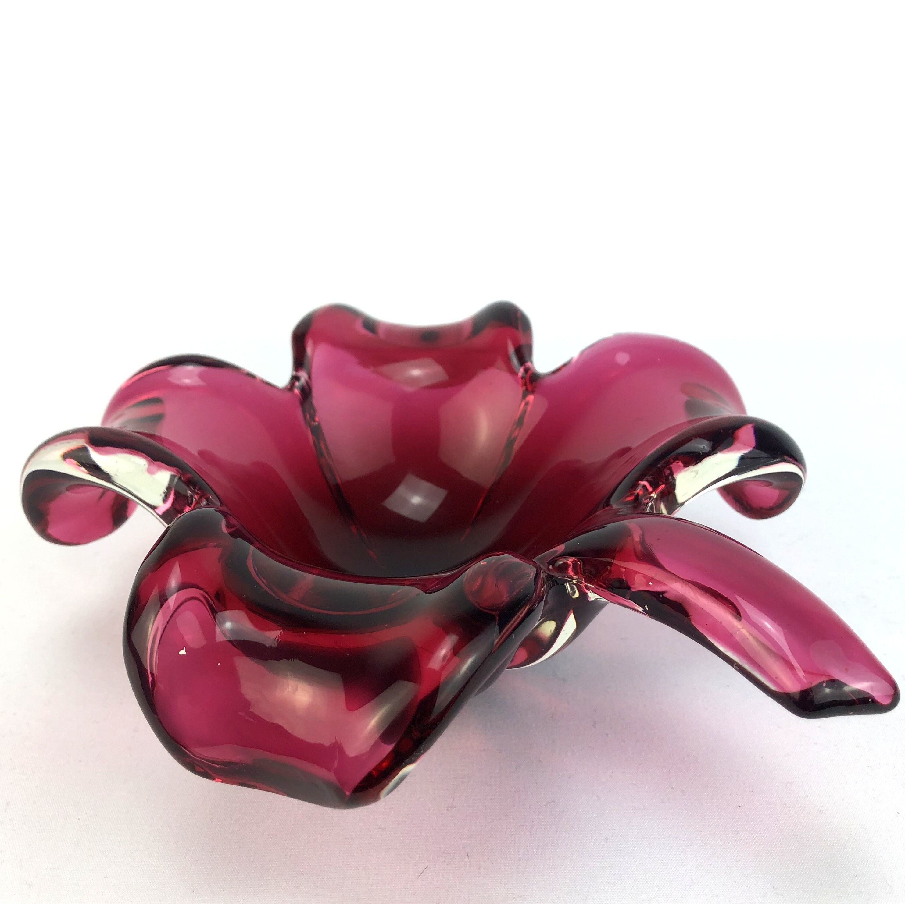 Vintage Murano Cased Cherry Art Glass Four Leaf Clover - Etsy