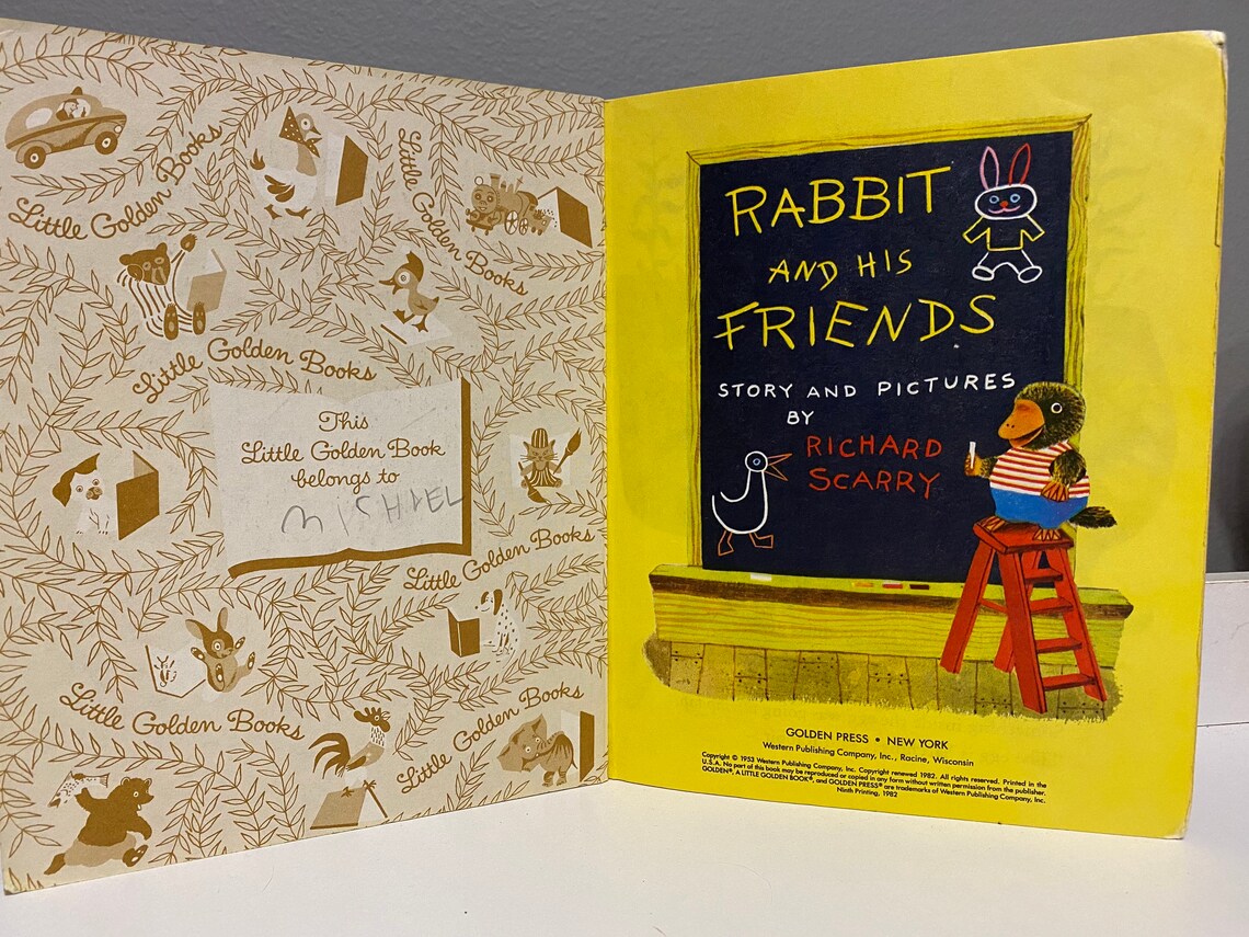 1982 Rabbit and His Friends by Richard Scarry. Little Golden Book. - Etsy