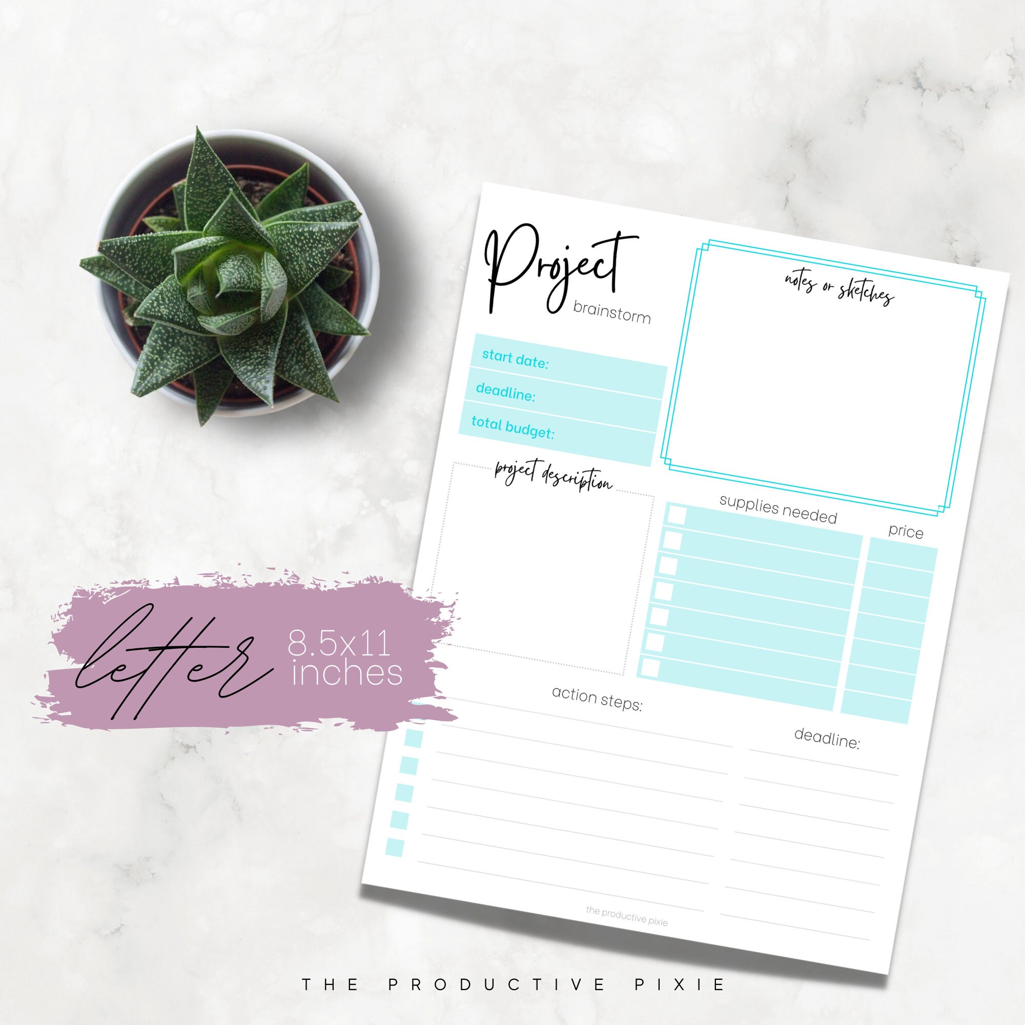 Project Brainstorm Template Printable Planner Project - Etsy