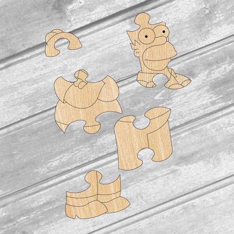 Homer Simpson Wooden Jigsaw Puzzle Laser Cut Files (digital Download ...