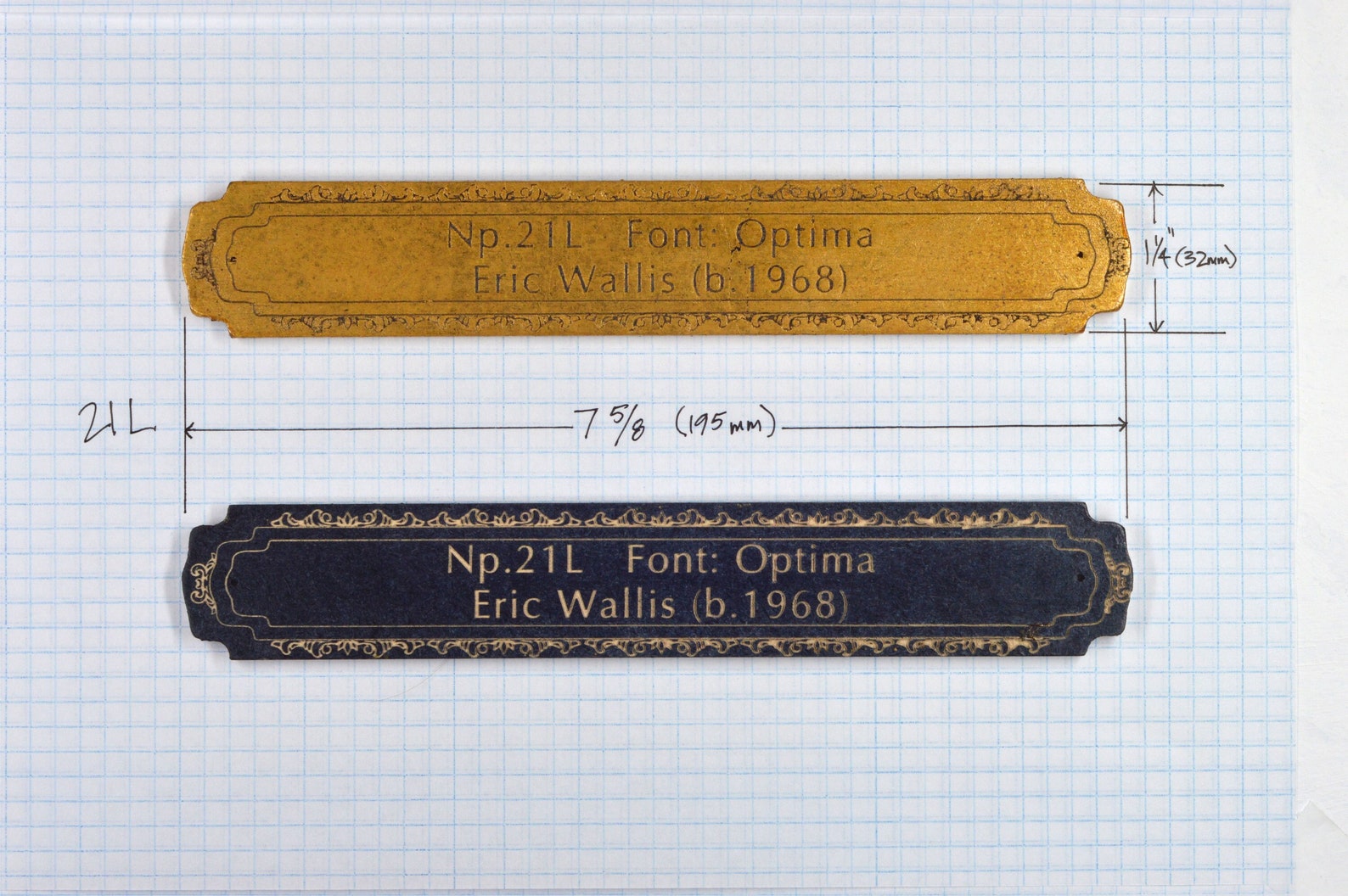 Name Plate 21L, Title Plate, Plaque, Art Plaque, Picture Frame Title ...