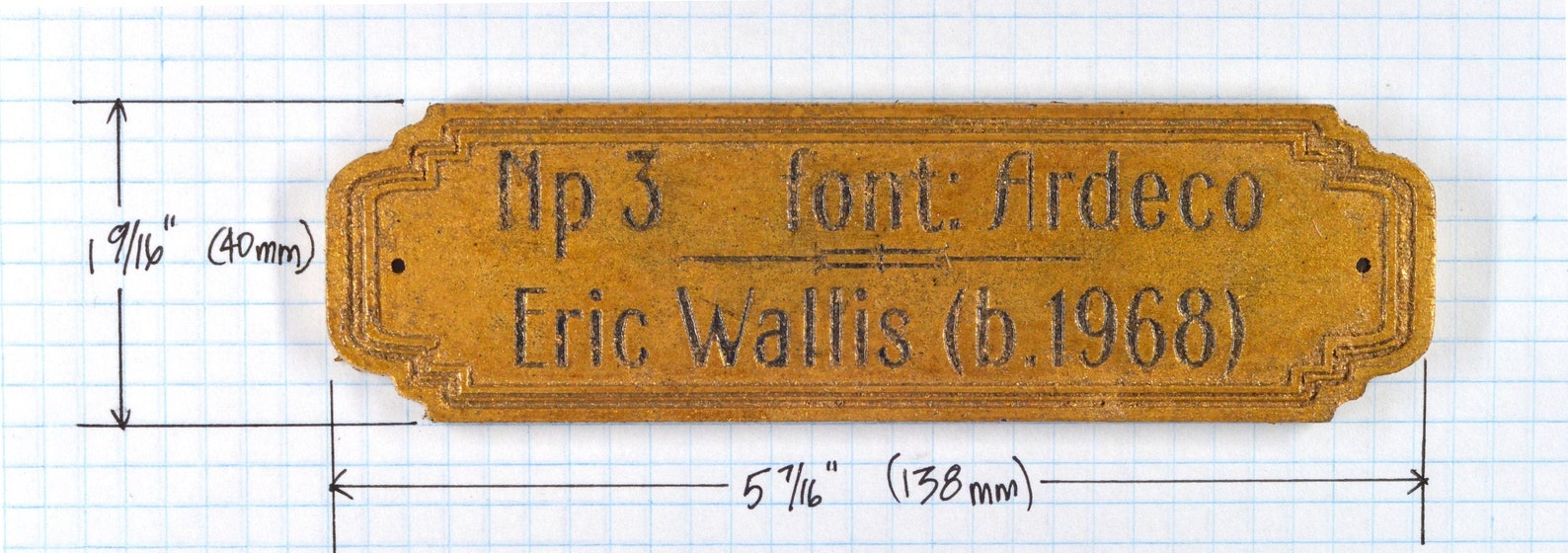 Name Plate 3, Title Plate, Plaque, Art Plaque, Picture Frame Title ...